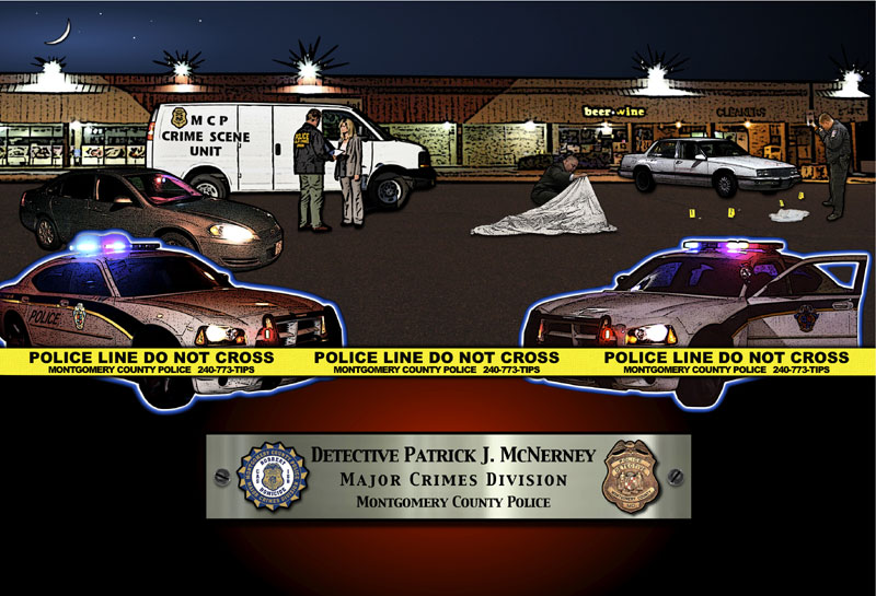 Rose Borisow Grafx- police art, largeview- Custom Print, Crime Scene print