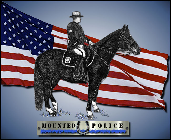 Rose Borisow Grafx- police art, largeview- Mounted Units Print, Mounted ...